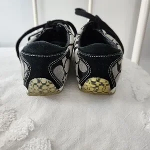Coach | Shoes | Coach Meagan New Black And Gray Patterned Sneakers 75 ...